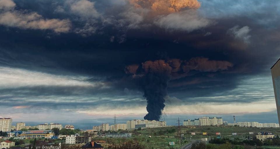 Russia blames Ukraine drone attack for major Crimea fuel depot fire ...