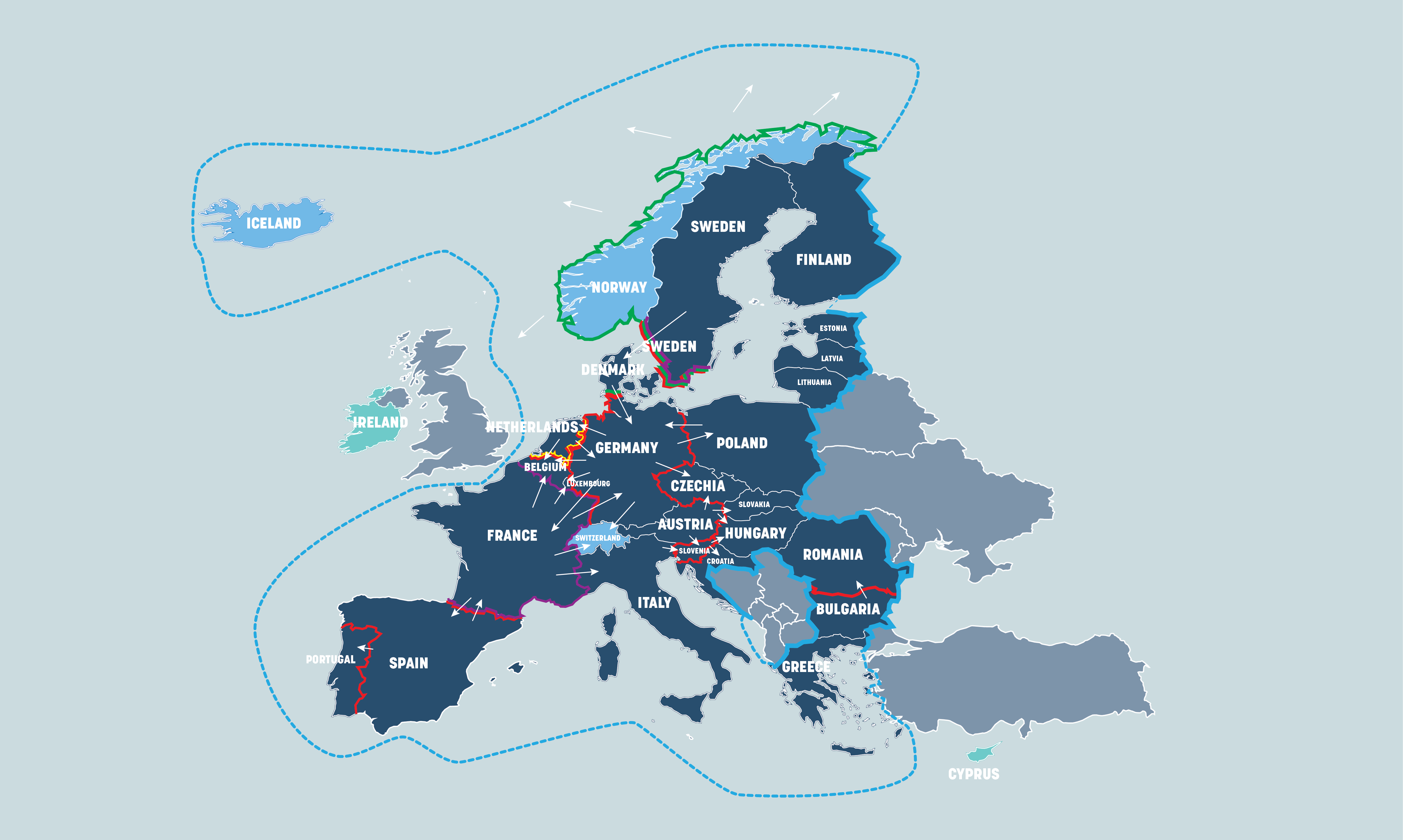 Schengen Area Countries Schengen Area Map Schengen