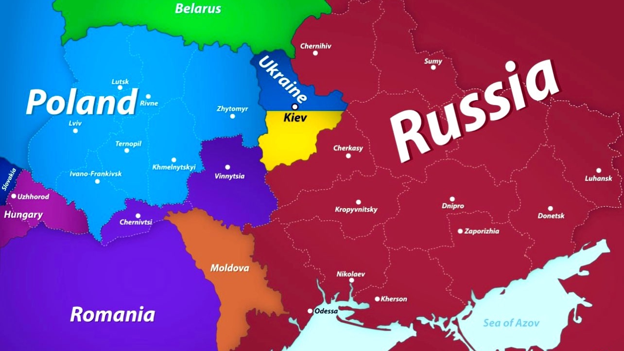 World Map Showing Russia